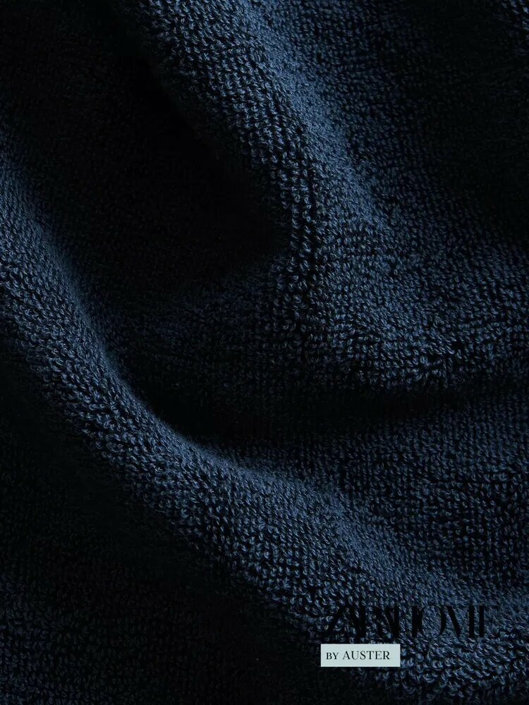 ZARA HOME Полотенце банное COTTON TOWEL WITH OVERLOCK, Хлопок, 90x150 см, темно-синий, 1 шт.