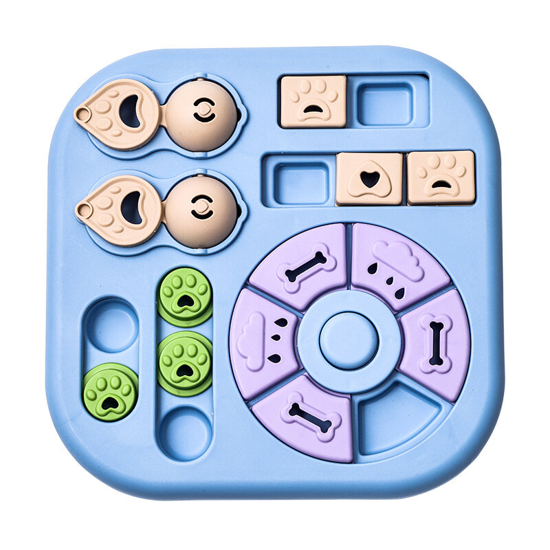 Интерактивная развивающая игрушка для собак и кошек, Сложность для младших классов средней школы круглая, синяя, желтая