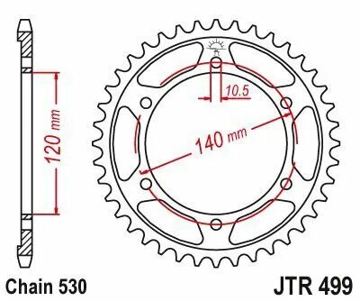 Звезда JTR 499.40 для Suzuki Road GSX-R1300 R-X, Y, K1, K2, K3, K4, K5, K6, K7 Hayabusa 99-07 и др.