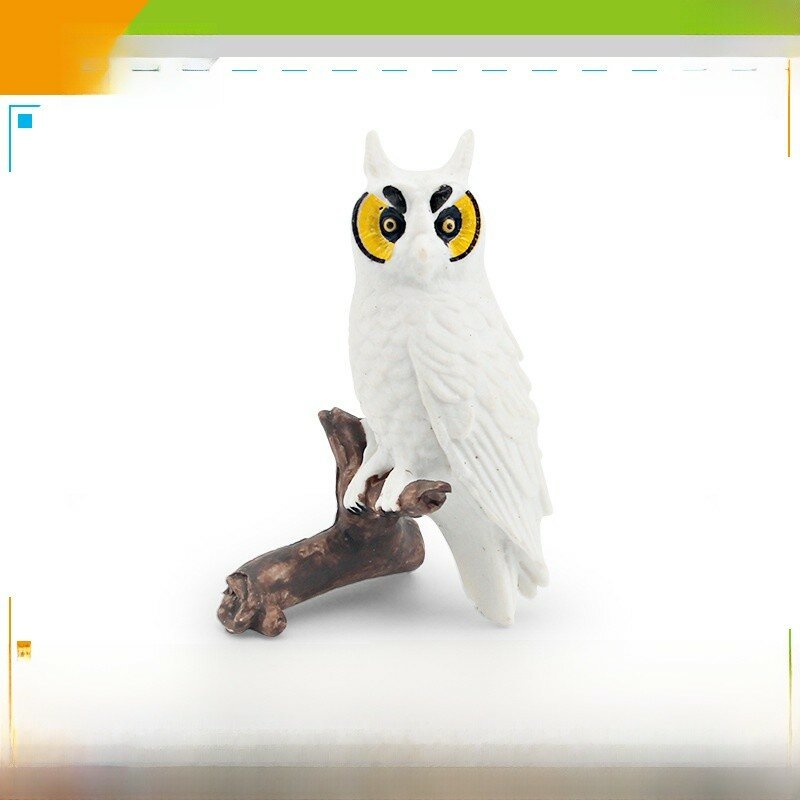 Realistic bird models pvc garden decor collection with magpie parrots and owl animal figurines for landscaping and home decoration white owl