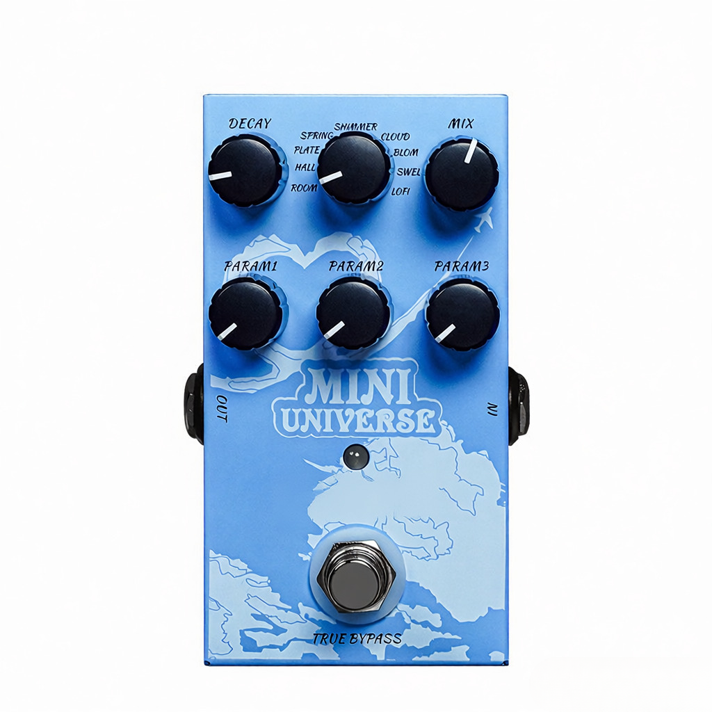 M-vave Universe Digital Reverb Pedal с 9 реверберационными эффектами Room/Shimmer/Lofi/Spring Reverb для гитары, цифровой педаль-эффектор, 1 шт.