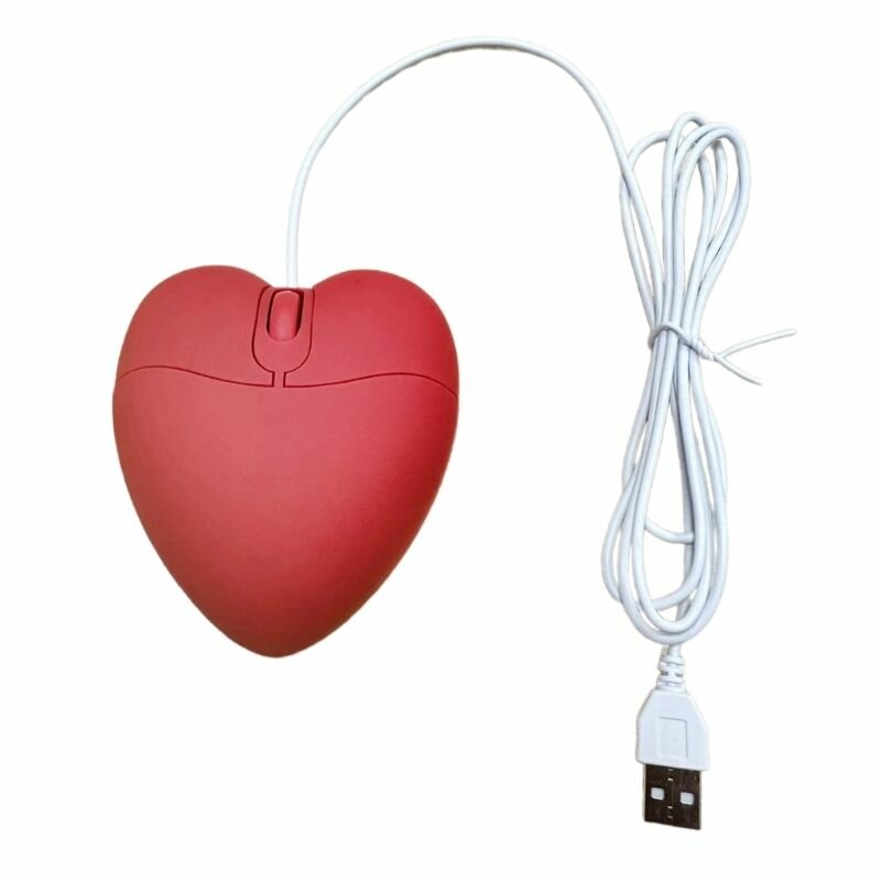 (1 шт.) Проводная красная мышь love mouse