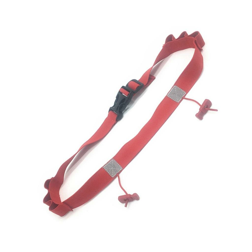 Беговой пояс с держателем геля и креплением номера, красный