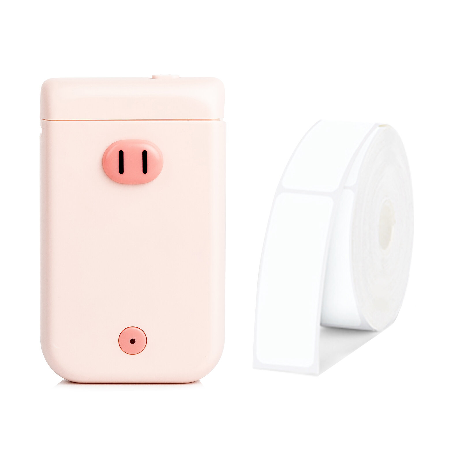 Машинка для печати этикеток AIMO D30S Мини портативная термальная принтер этикеток Все в одном с подключением BT Умное распознавание Клейкие ярлыки DIY с 1 рулоном термальных этикеток Белый Розовый Коричневый Размер 133x81x30mm Ширина печати 12mm Длина