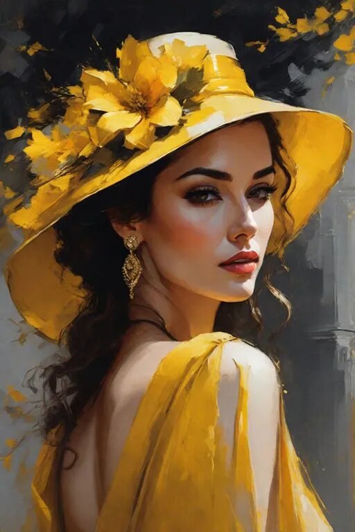 Алмазная Мозаика "Девушка В Шляпе" 40х50 См Алмазная Вышивка / Картина Стразами Подарков / Украшения