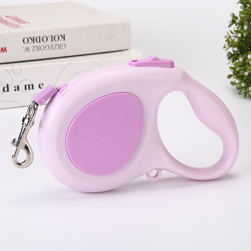 Премиум автоматический поводок для собак фиолетового цвета, длина 3 метра, стильный выбор для уличных прогулок