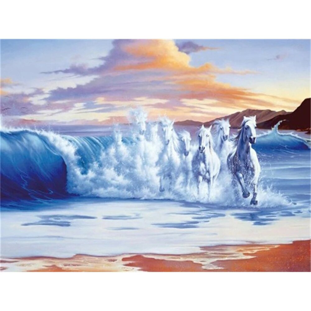 Набор для вышивки крестом Meian Лошадь 40x50 Cotton Threads