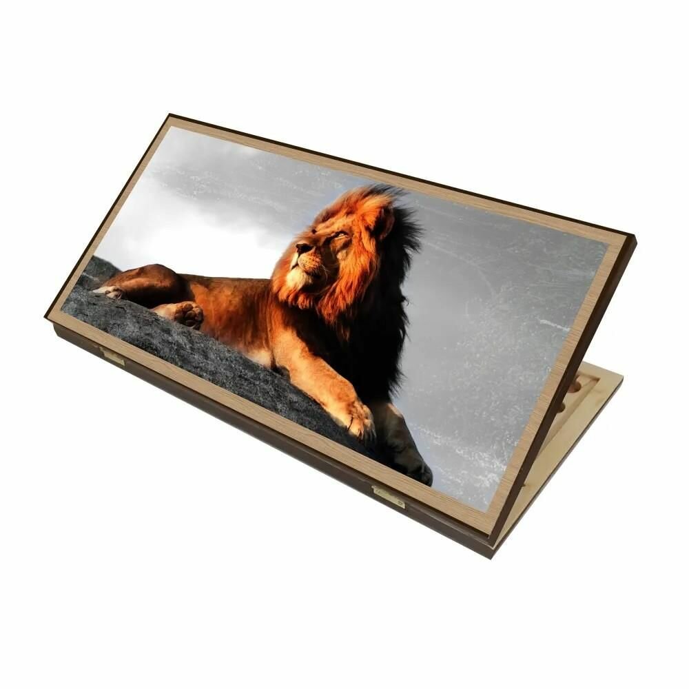 Нарды + Шашки Сирия Лев в Саванне средние (Россия, дерево, 50 см), Partida 63010 Partida