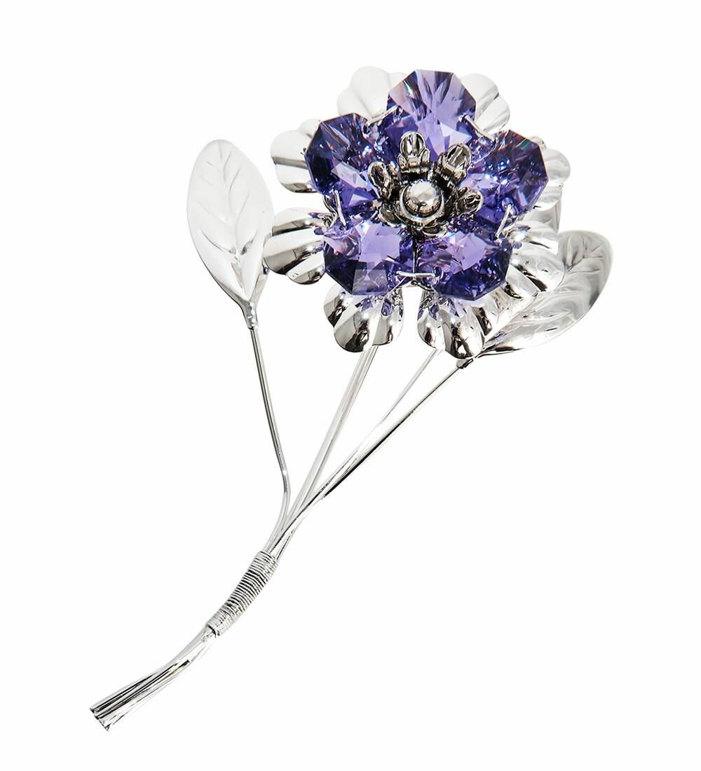 Фигурка посереб. Цветок с цв. кр. A971414 Crystal Temptations, Металл, кристалл