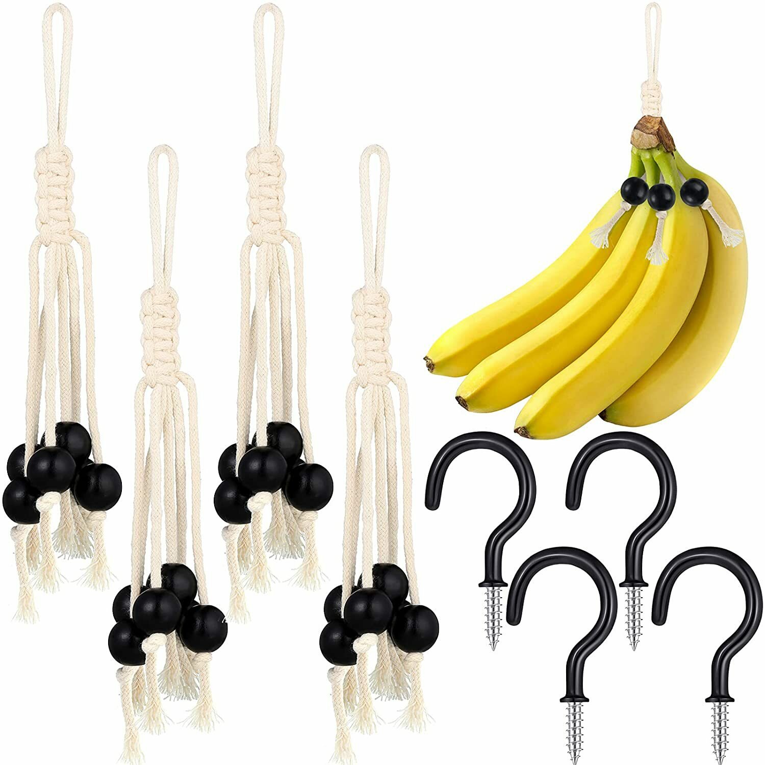 Трансграничная хлопковая веревка ручной работы тканая подвесная корзина для фруктов и овощей в скандинавском стиле DIY