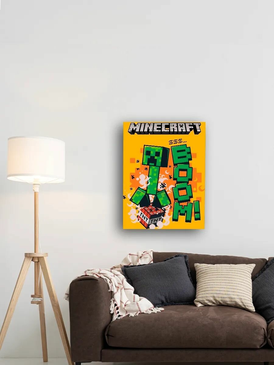 Постеры на стену для интерьера Minecraft Крипер, плакат 1шт, А4 размер. — фото 1