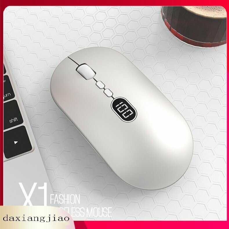 Мышь Wolf X1 беспроводная 2.4G компьютерная мышка для компьютера ноутбука пк c аккумулятором проводная usb type c серебристая wireless mouse