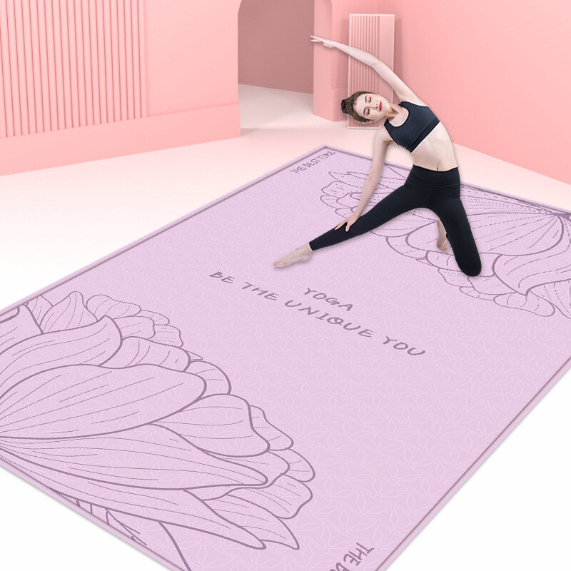 Йога-мат с бесшумной амортизацией, нескользящий танцевальный мат для мужчин и женщин, спортивный фитнес-мат с прыжковой скакалкой, удлиненный и расширенный йога-мат длинного стиля