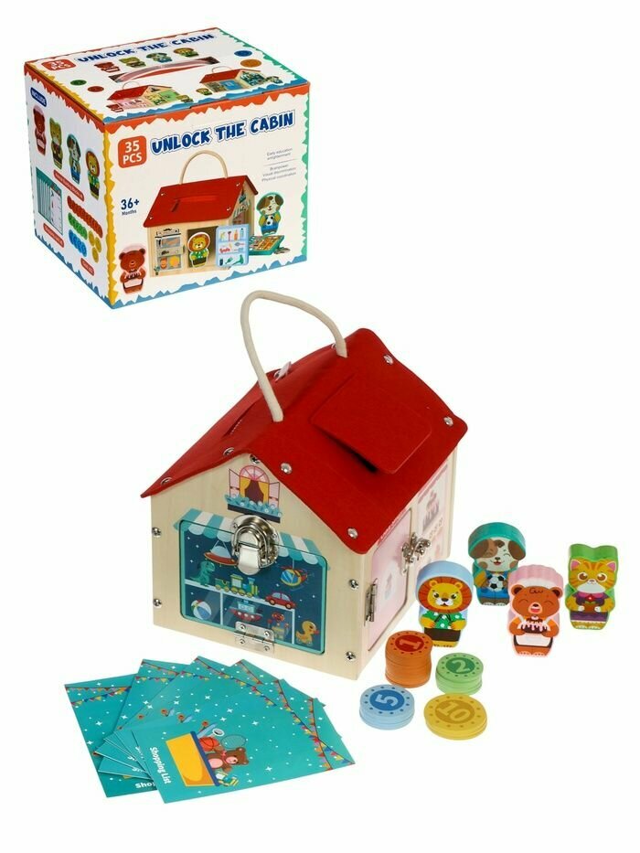 Логический домик "Играем и развиваемся", бизидом, бизиборд для малышей, развивающая игрушка