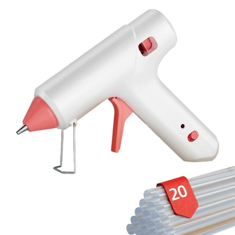 Компактный термопистолет с клеевыми стержнями, Розовый