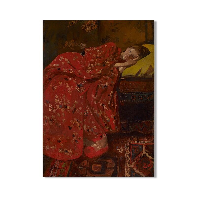 Живопись "Женщина читает" 13x18 см, APB23109