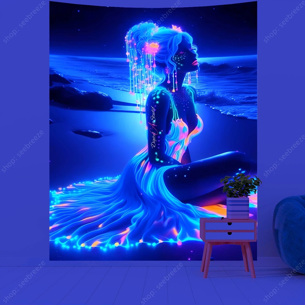 Гобелен UV-реактивный "Красивая Женщина" 100x150cm, WF1790