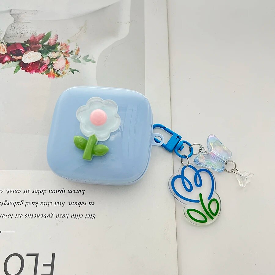 Силиконовый чехол для Samsung Galaxy Buds Live/buds2pro/FE/core/buds3pro с брелоком