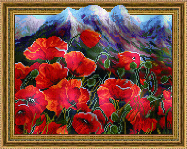 Алмазная мозаика 3D эффект Горные маки, арт. TSGJ1235 (набор)