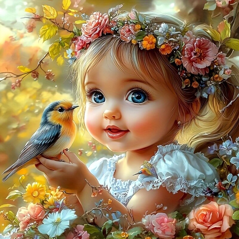 Наклейки ручной работы с бриллиантами для маленькой девочки, украшение для гостиной, спальни, подвесная картина,