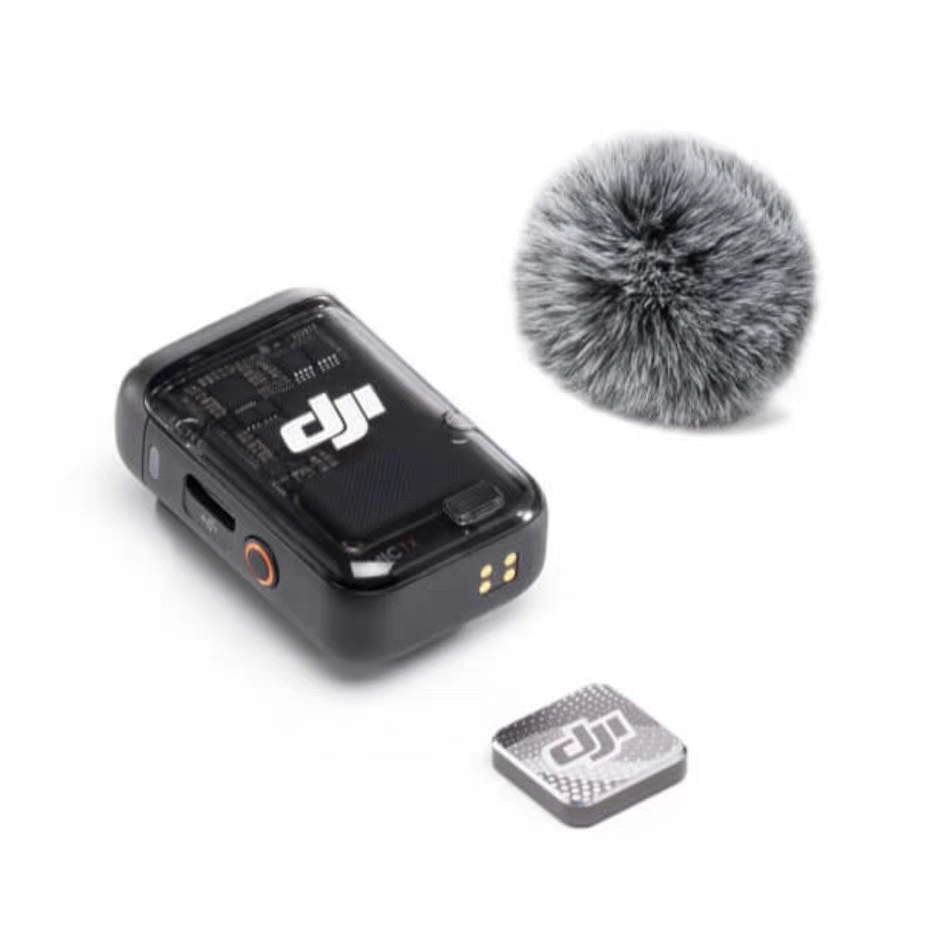 Микрофон DJI Mic 2: передатчик с креплением на спинку, магнитный, ветрозащитный, с меховой насадкой, аксессуары для