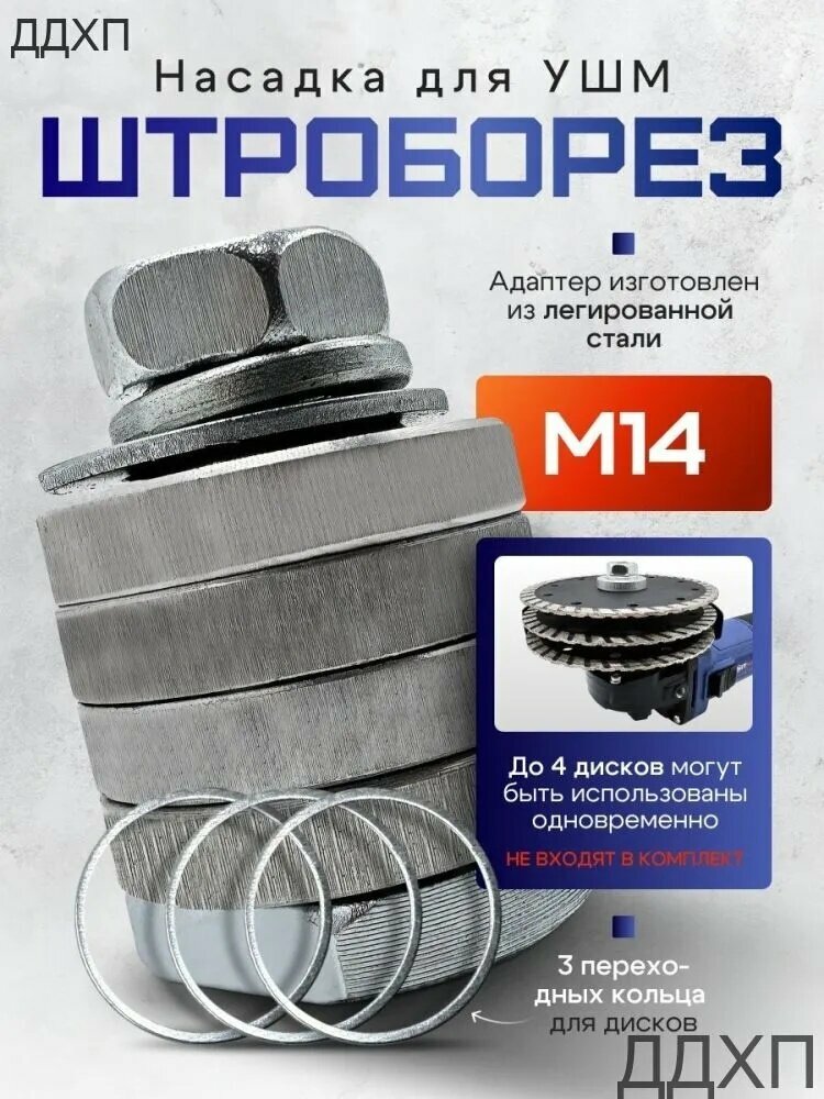 Насадка для штробления Hitman-М14 на ушм 125-230 / Штроборез насадка М14 на болгарку 125-230