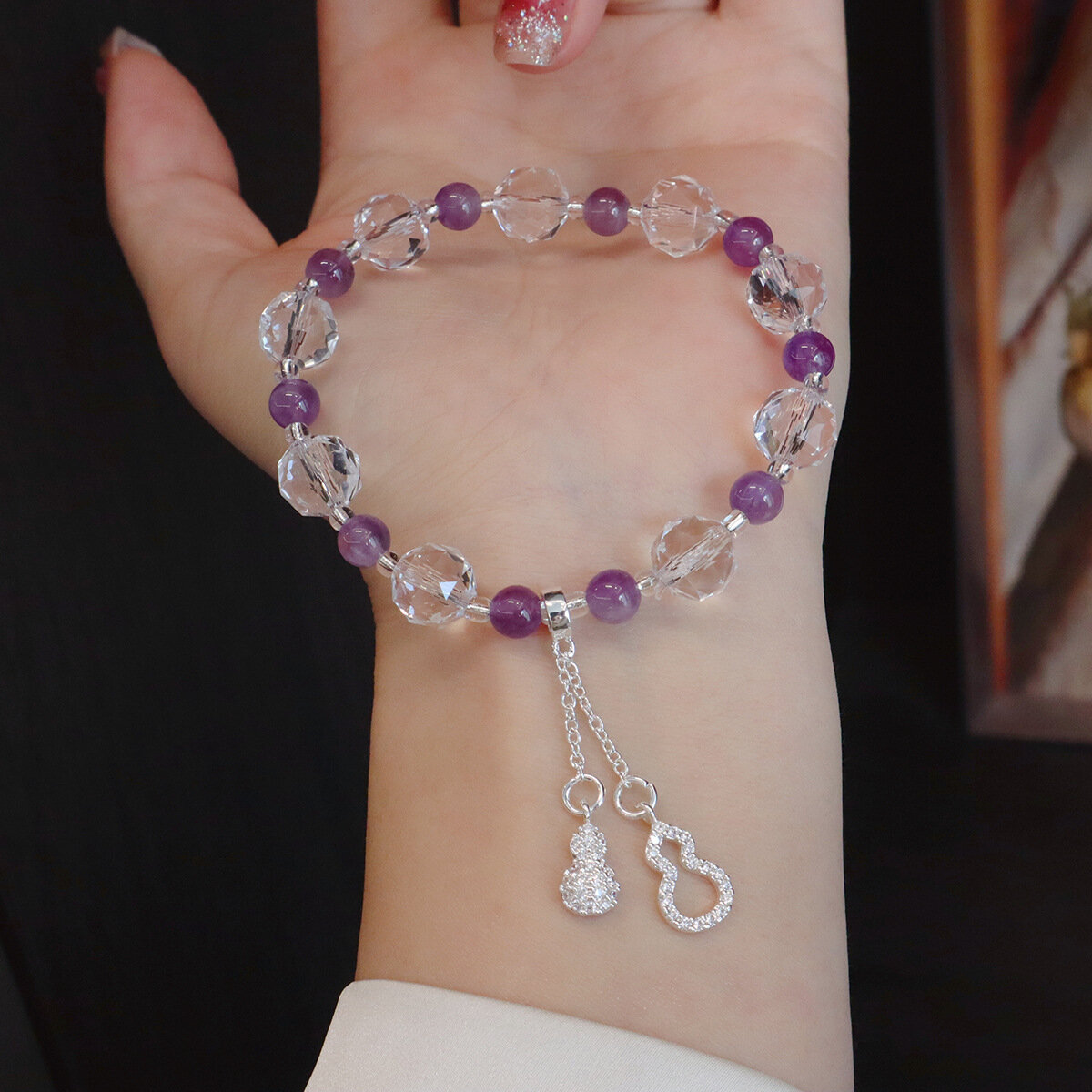 YM Mall Браслеты из катая и серого лунного камня, приносят гармонию и красоту