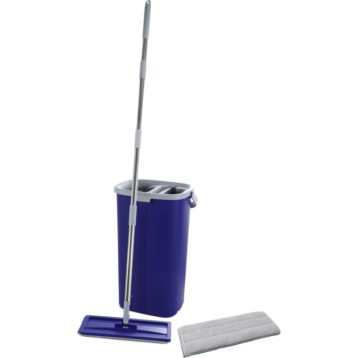 Комплект для уборки Luscan (швабра, ведро с отжимом 4 л, 2 насадки МОП)