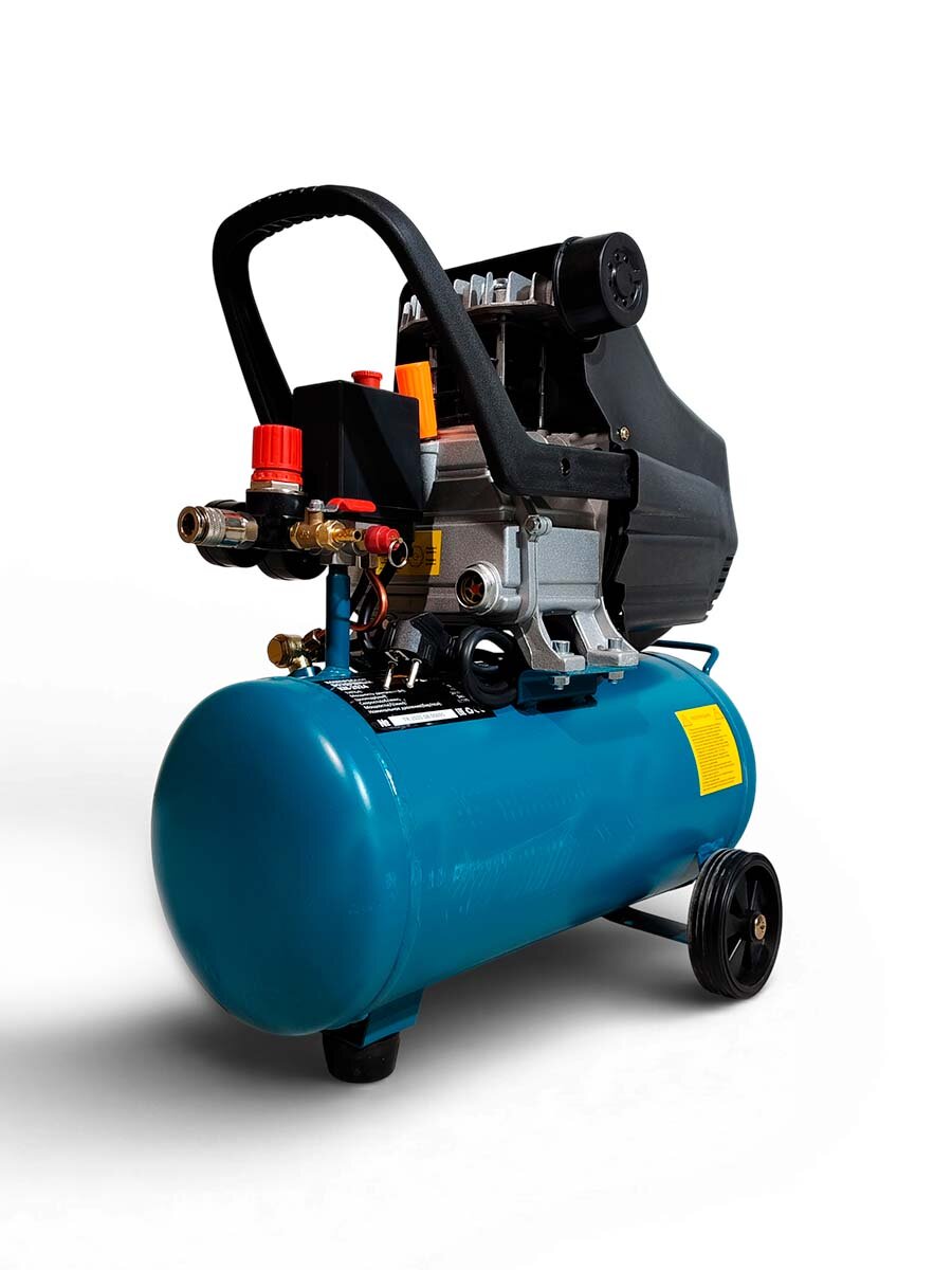 Компрессор воздушный "Энергопром" КМ-2524 (1,5кВт, 240лит/мин, объём 24л, 8 бар, бирюзовый)