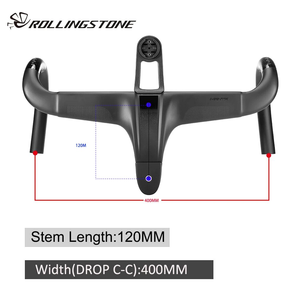 Руль ROLLING STONE Manta V4 400мм, 120мм, Цвет: 380-400-120