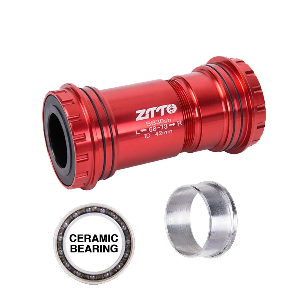 ZTTO Пресс-фит каретка BB30 24 мм алюминий керамический подшипник Красный, BB30-24 RD CR