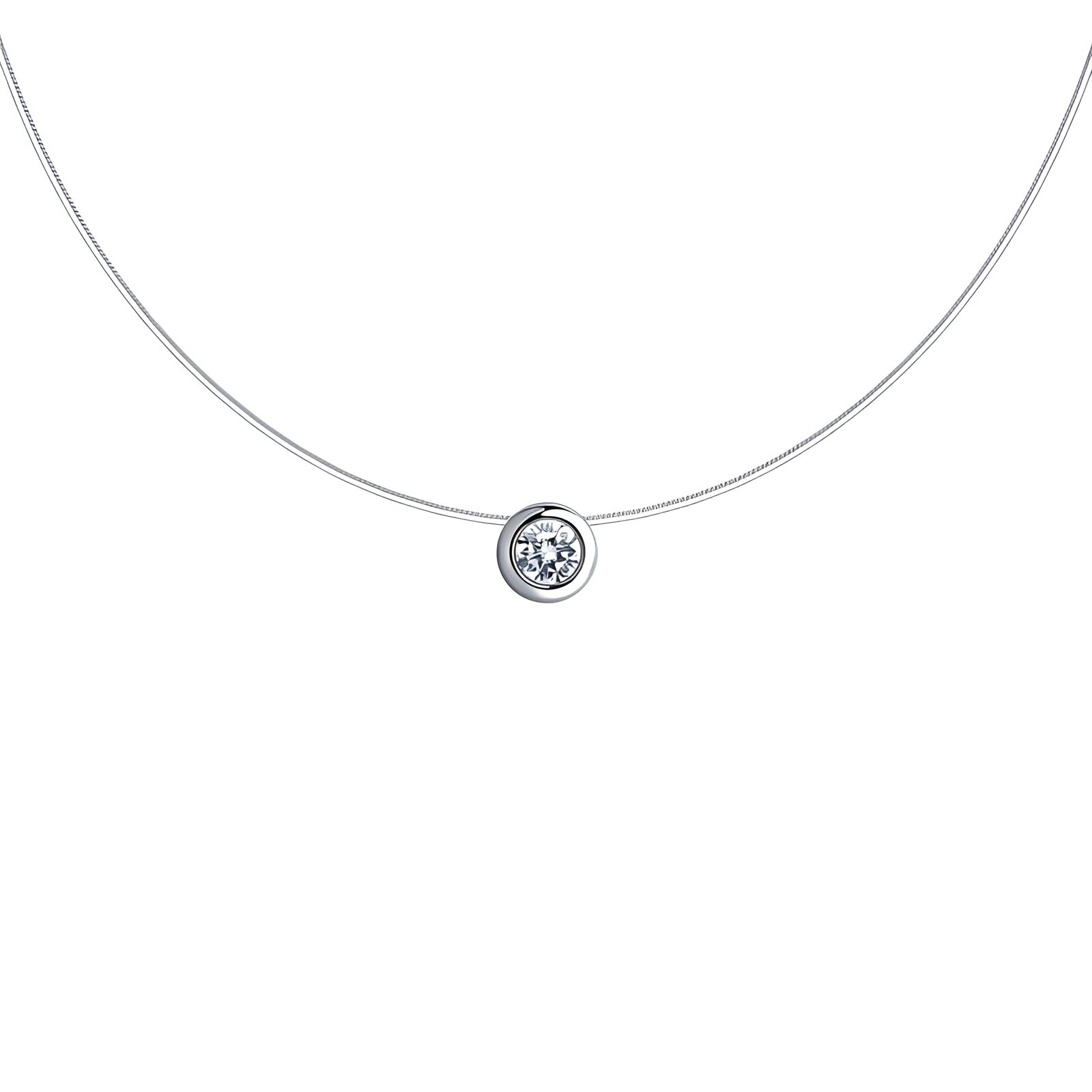 Колье, серебро, 925 проба, фианит