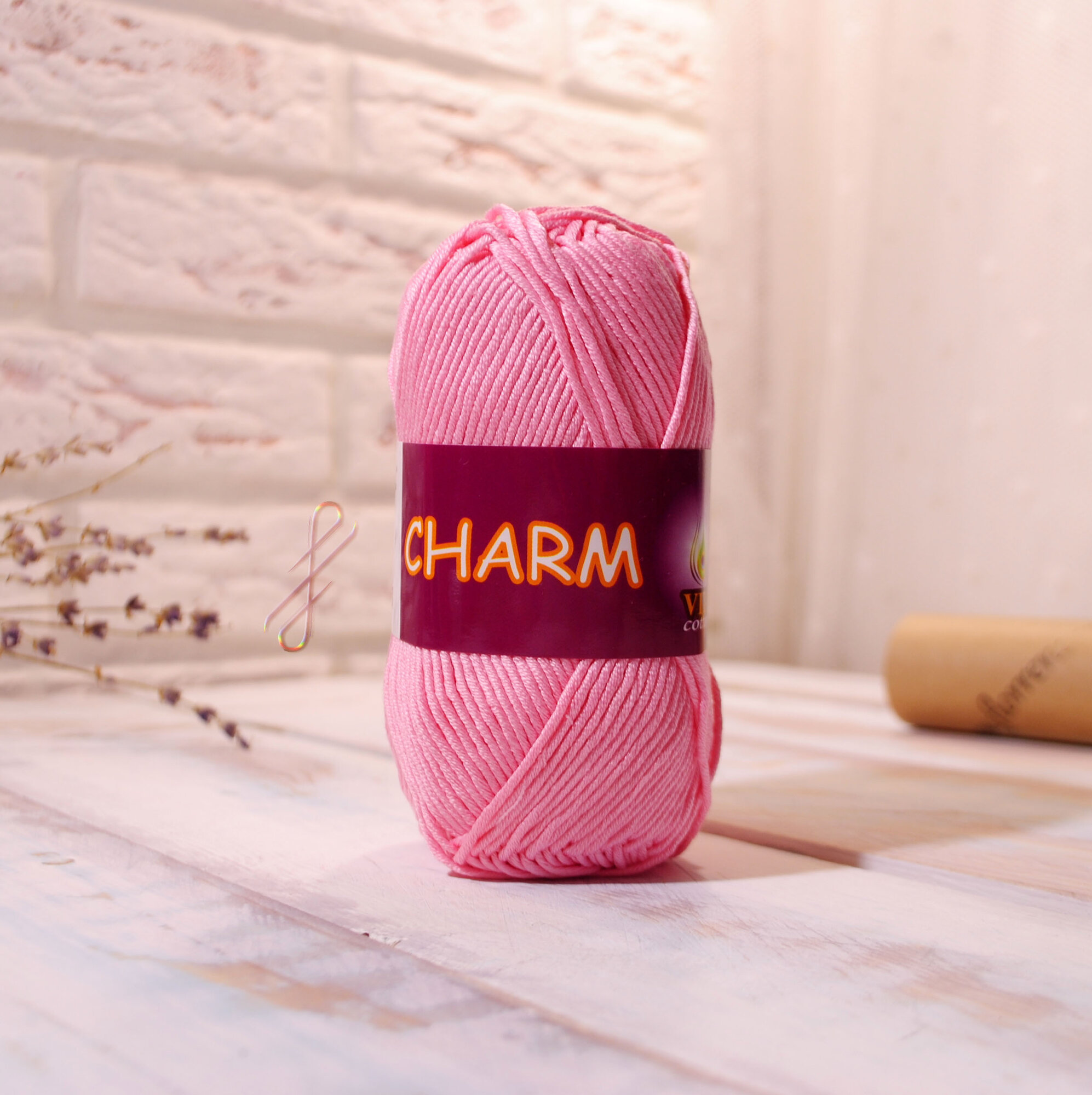 Пряжа Vita Cotton Charm, 4182 розовый, хлопок мерсеризованный 100%, 50 г, 106 м.
