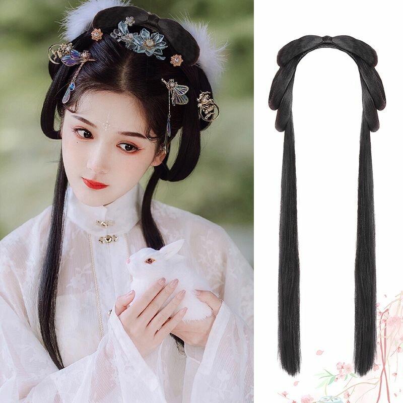 Парик цельный ленивый мешок для волос в старинном стиле с женским мягким пучком