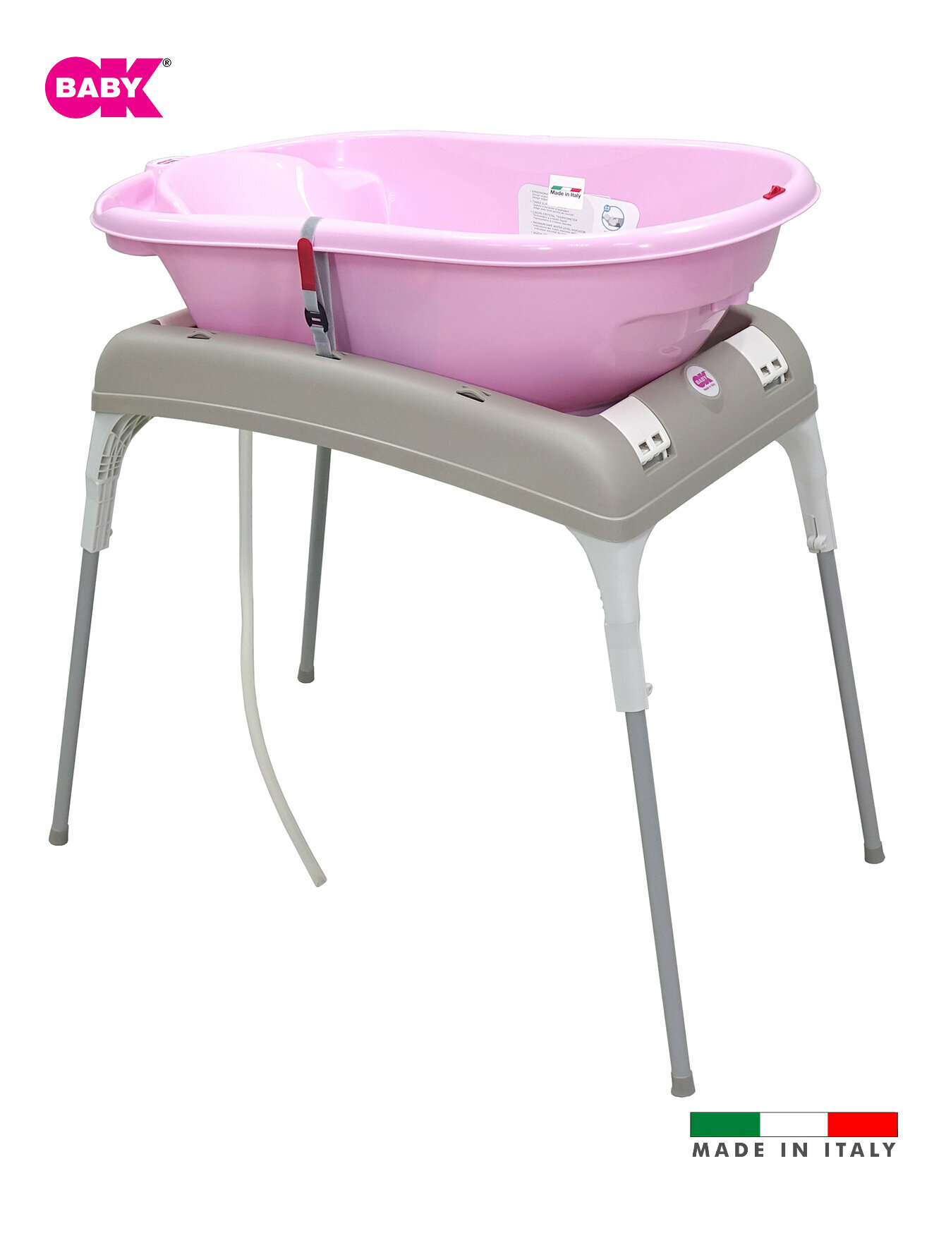 Комплект ванночка Ok Baby Onda + подставка Розовый