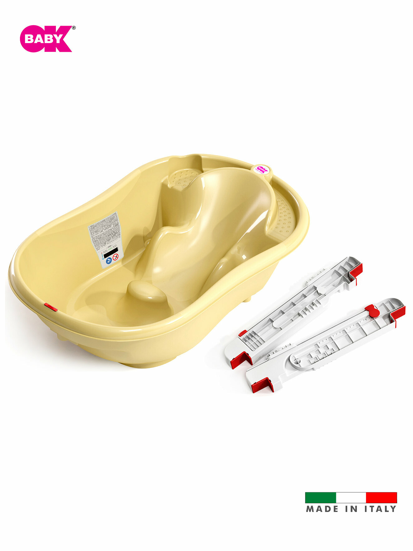 Комплект ванночка Ok Baby Onda + крепление для ванной Желтый