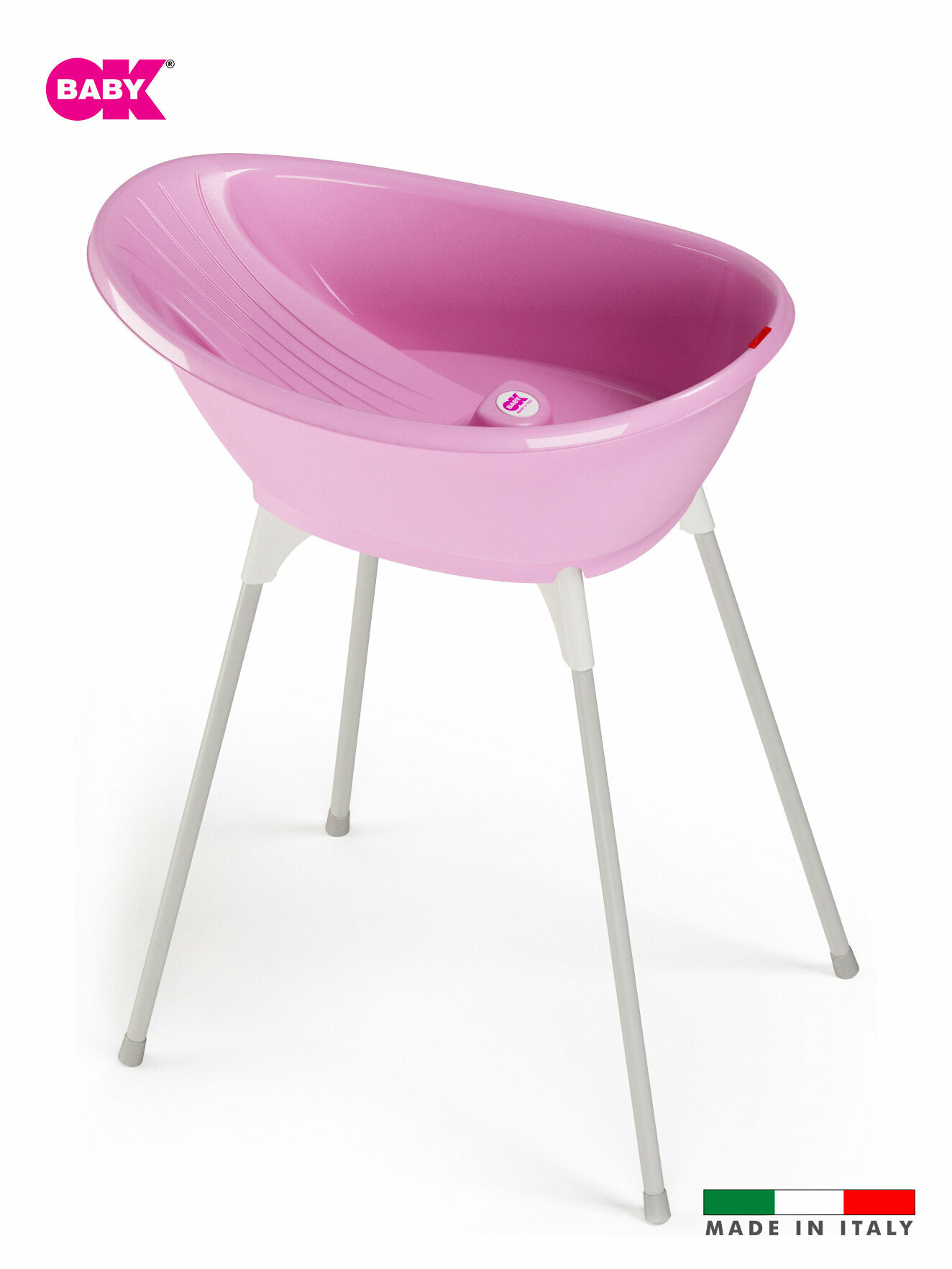 Комплект ванночка Ok Baby Bella+Подставка Розовый