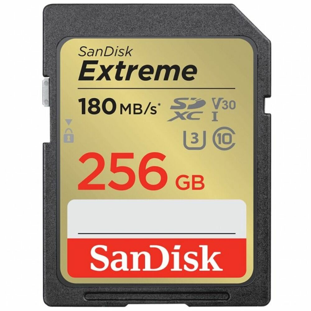 Карта Памяти 256Gb SanDisk Extreme Sdxc Class 10 Uhs-i U3 V30 (180/130 MB/s) .
