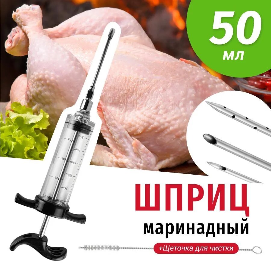 Шприц для мяса, насадок: 3 шт, мешков: 1 шт