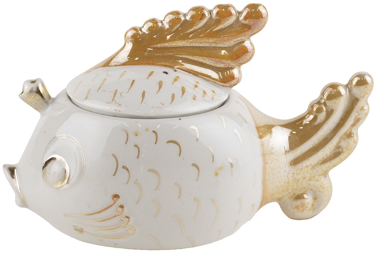 Икорница "Рыбка", фарфор, винтаж, Сысерть, СССР, 1977-1991 гг.(с нюансом)
