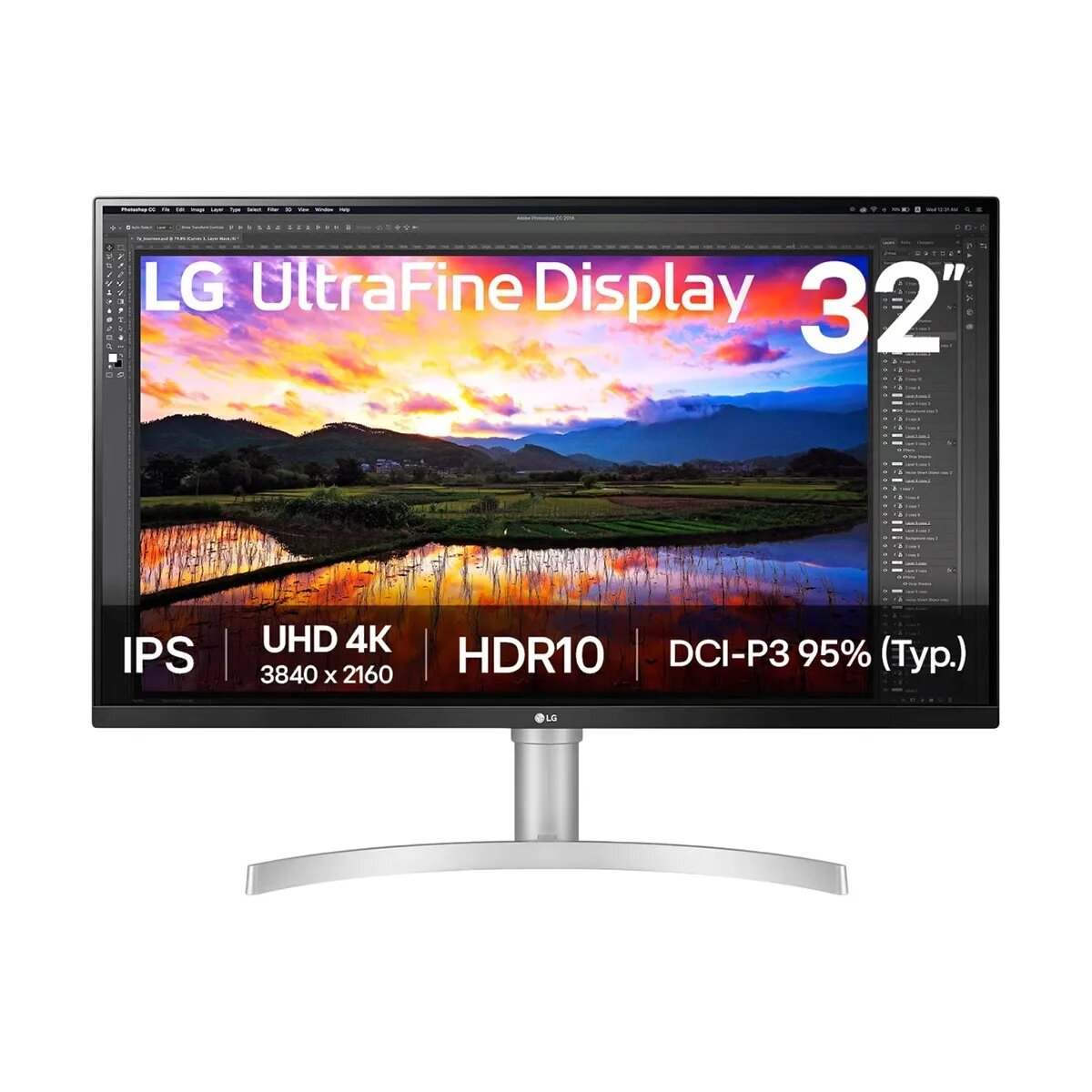 Монитор LG UltraFine 32UN650K-W, разрешение 4K 3840×2160, 32 дюйма