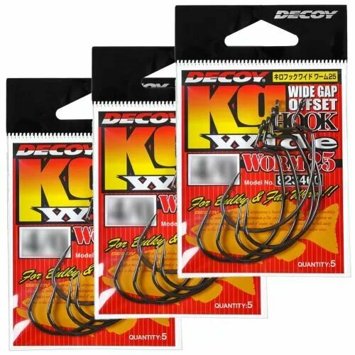 Крючки Decoy Worm 25 #2 24шт. (3уп. по 8шт.)