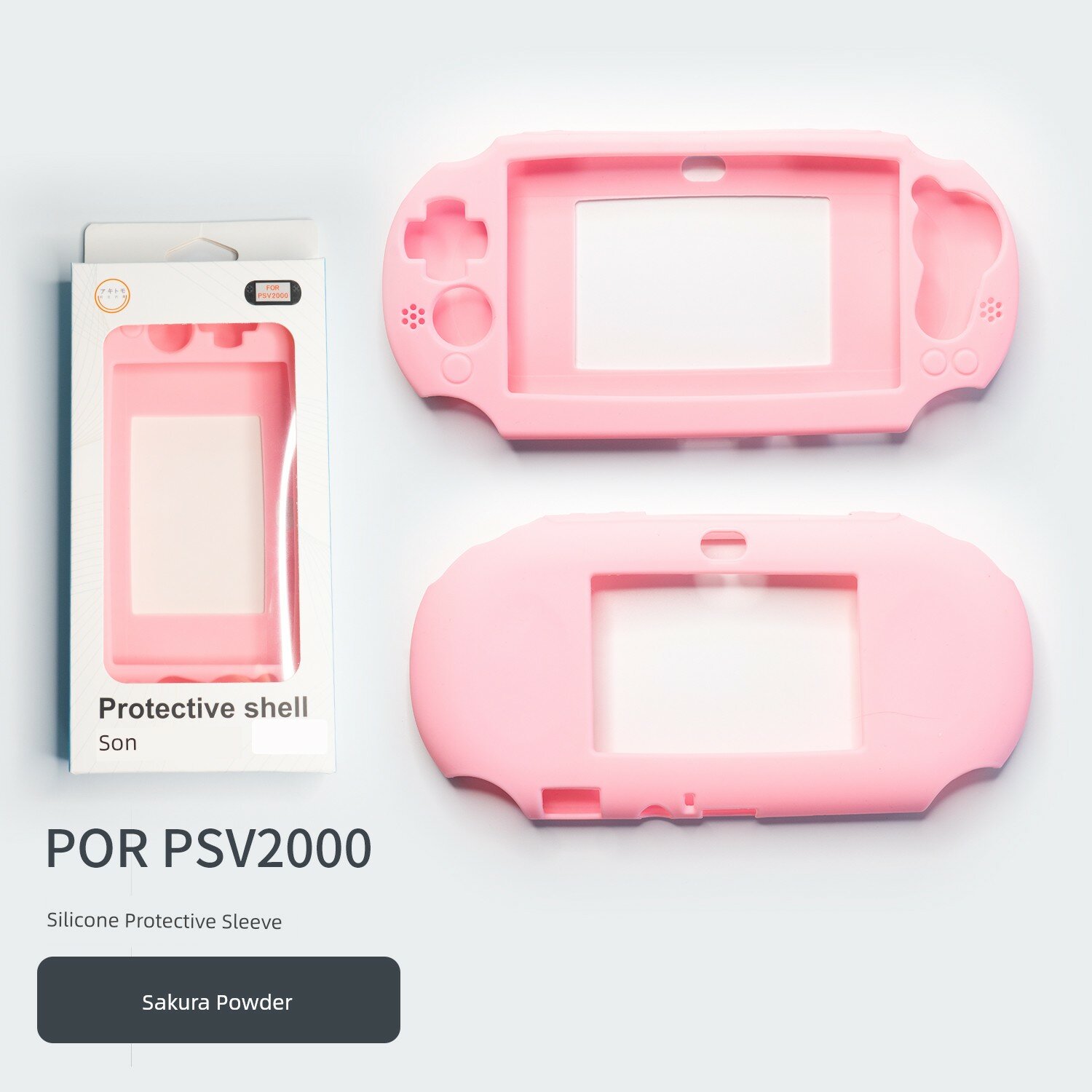 Чехол Agitomo PSV2000 из силикона для PlayStation Vita 2000, розовый, мягкая поверхность, в комплекте с ручкой для