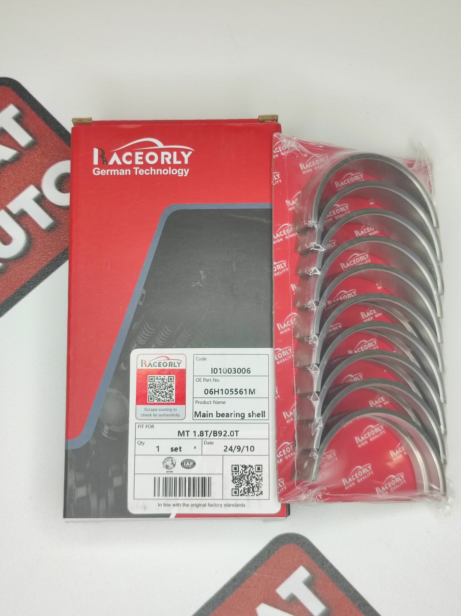 Вкладыши коренные (STD) VAG 1.8TSI 06H105561M. Raceorly I01003006