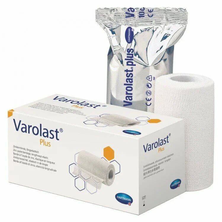Бинт Вароласт плюс (Varolast Plus) с цинковой массой для давящей многодневной повязки (10см х 7м, 931573 (931583))