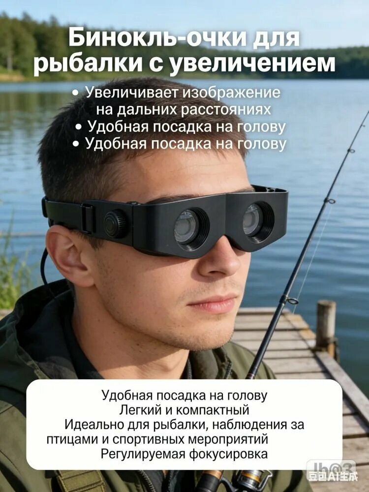 Бинокль для рыбалки с увеличенным фокусным расстоянием, 1 шт