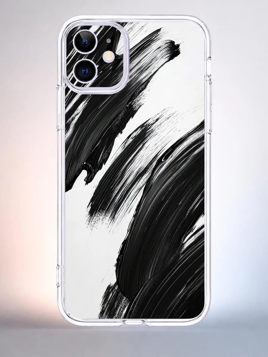 Чехол iPhone 11 мазки краски силиконовый прозрачный