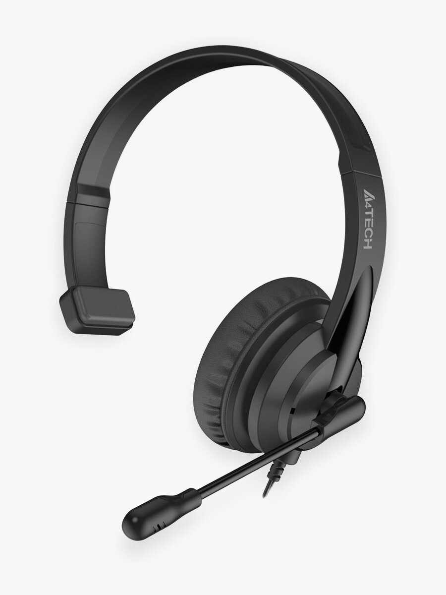 Наушники с микрофоном A4Tech HU-11 черный 2м накладные USB