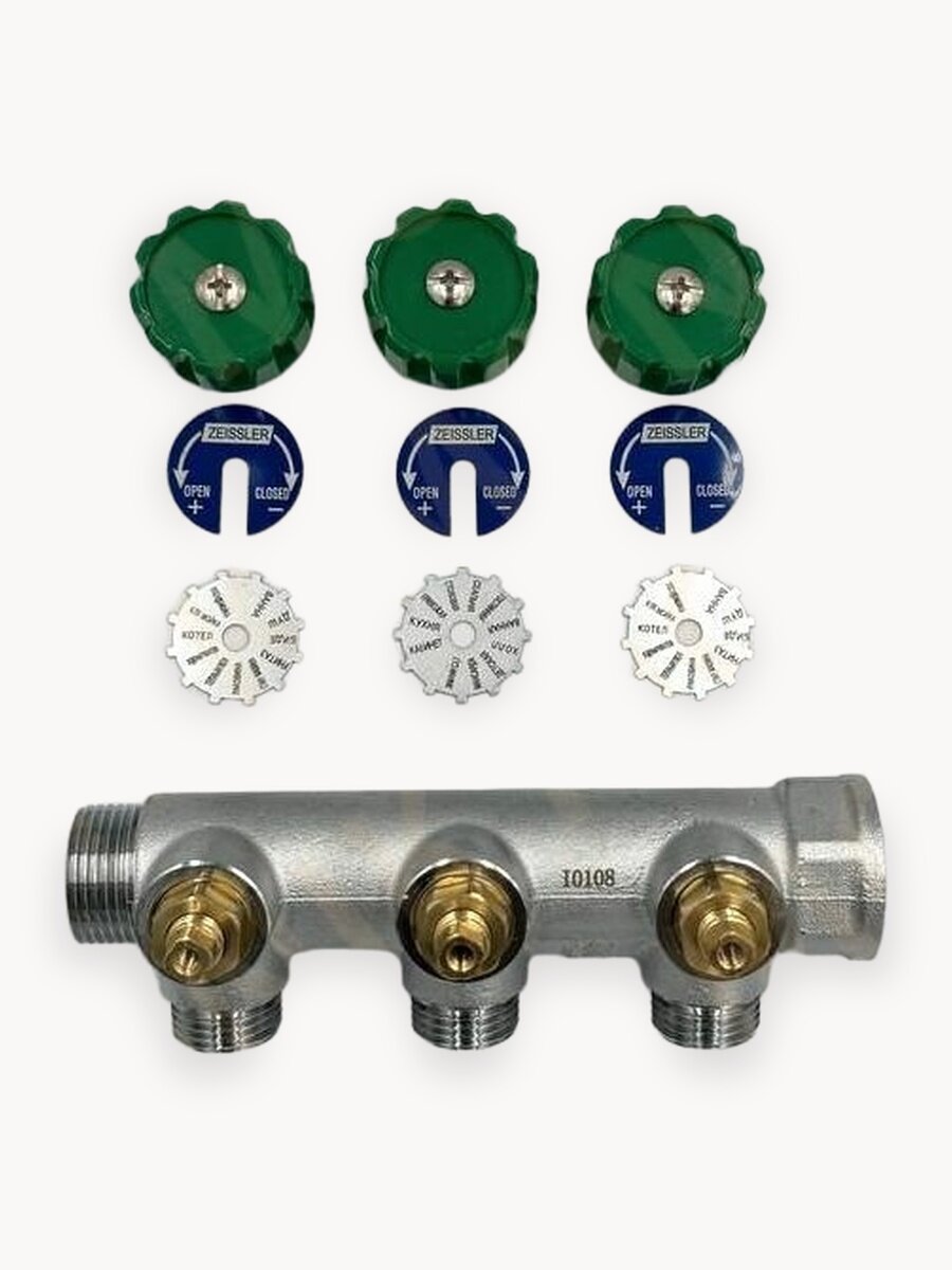 Коллектор регулирующий под плоскую прокладку 3/4*1/2 -3 выхода