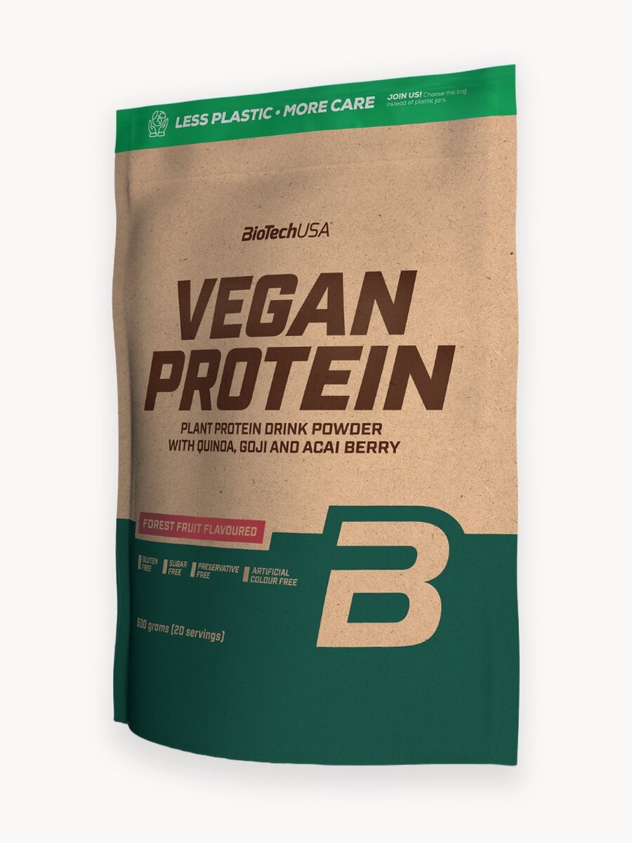 Вегетарианский протеин / растительный / BioTechUSA Vegan Protein / лесные ягоды, 500 г